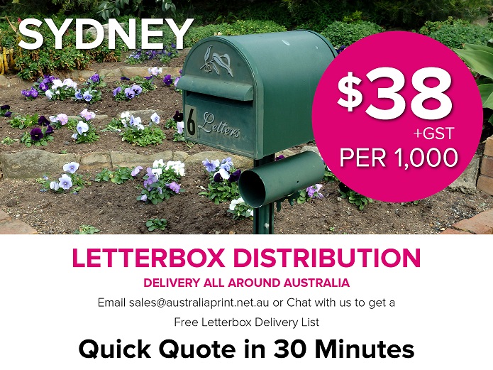 $740 for 20,000 Letterbox Distribution Sydney $1080 for 30,000